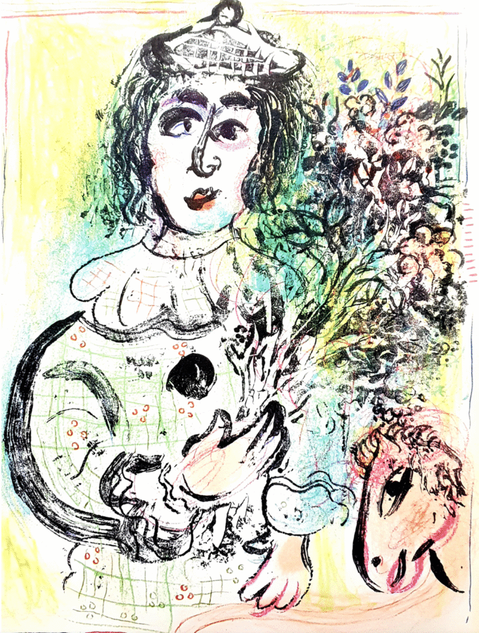 Le Clown fleuri (The Clown with flowers) - SH Modern Art